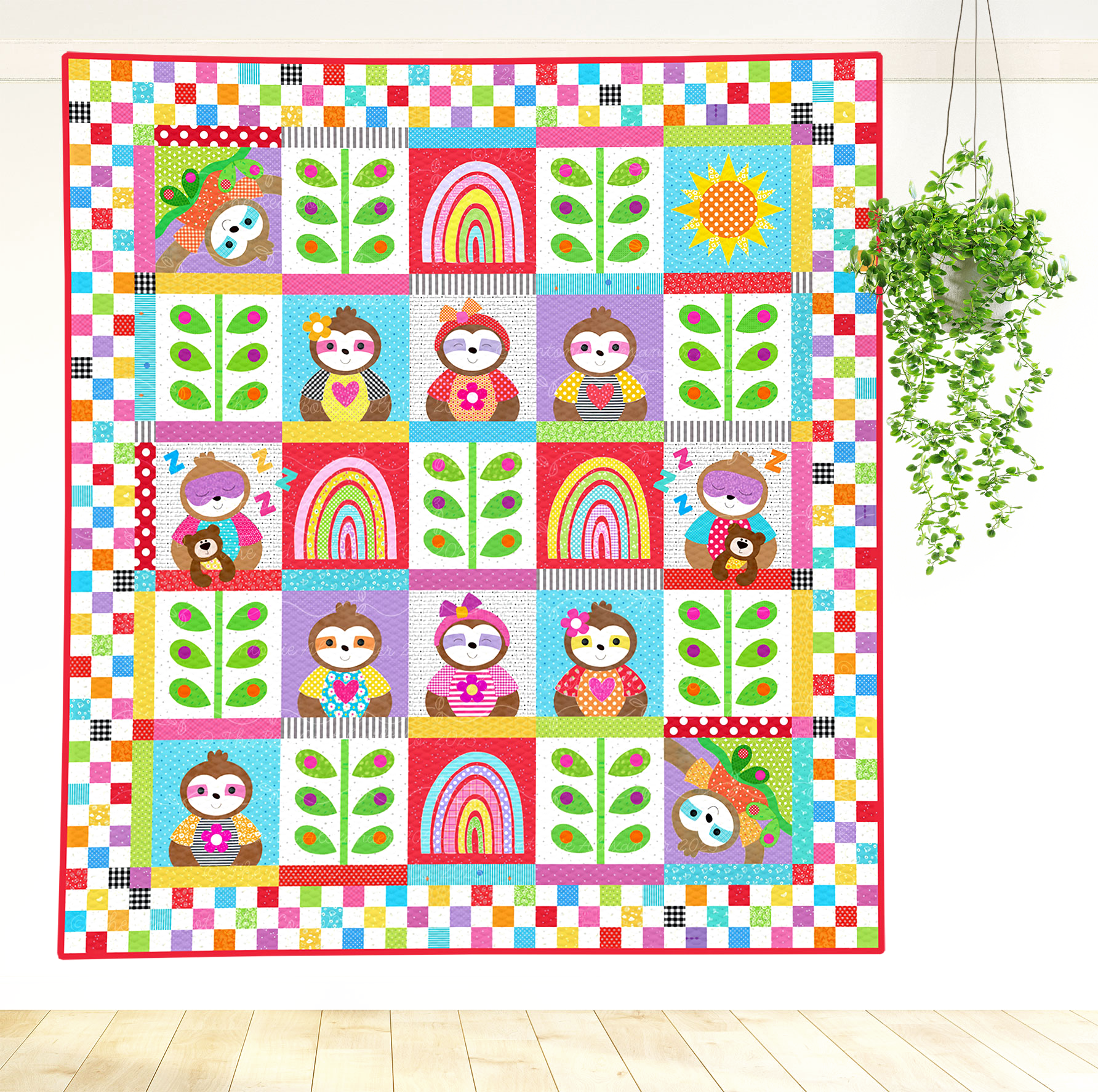 Sleepy Sloths: Fun Applique Sloth Quilt Pattern – The Red Boot Quilt Co.
